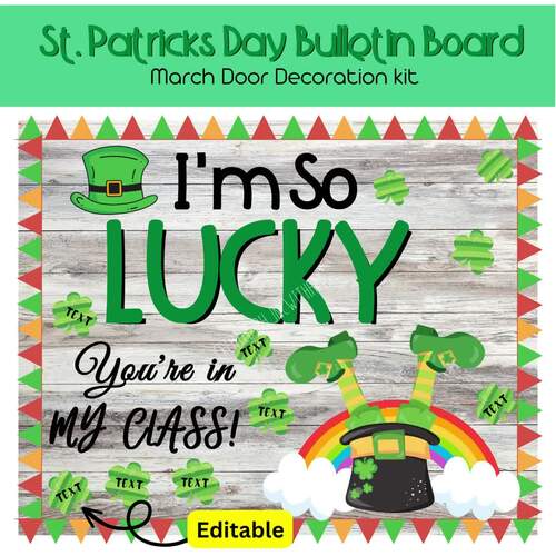 St. Patrick’s Day Bulletin Board Kit | Door Decor | Printable |Editable