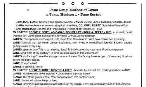 One Page Scripts Bundle | Texas History | 7th Grade | Reading | Drama