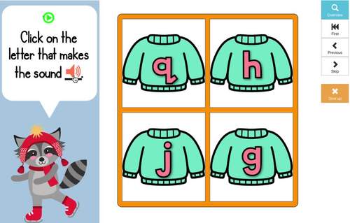 Letter Sounds | Science of Reading | Digital BOOM CARDS™ | Winter Theme