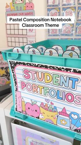 Composition Notebook Classroom Decor Bundle | Bilingual Friendly | Canva