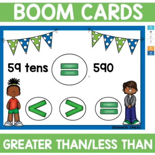 Greater than Less Than using Boom Cards | TpT