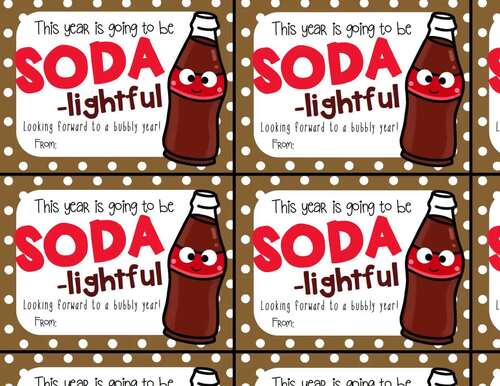 Cola (Soda) Beginning of Year Gift Tag- This year is going to be SODA ...