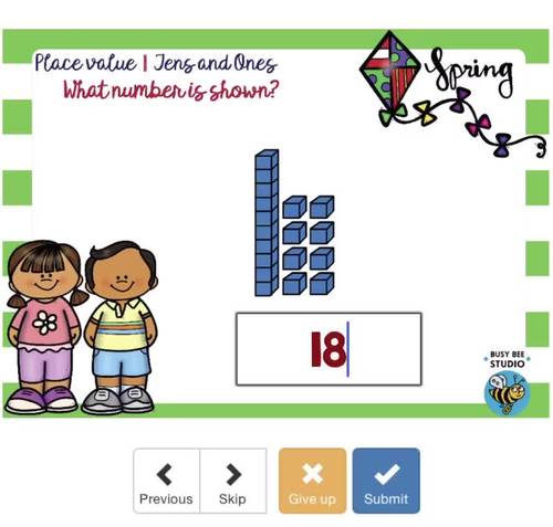 Place Value (Tens and Ones) | Spring Themed Boom Cards | #Distance Learning