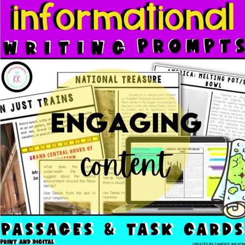 Writing Prompts Informational by Kandi's Kinesthetics | TPT