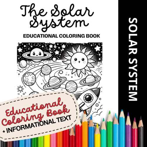 Solar System Worksheet + Coloring Book + Informational Text | STEM Science