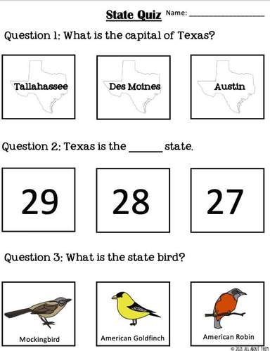 Texas, Quiz & Assessment, 50 States, Special Education by All About SPED