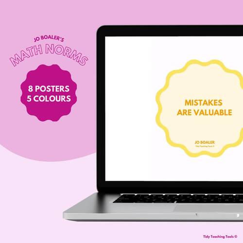 Math Norm Posters | Jo Boaler by Tidy Teaching Tools | TPT