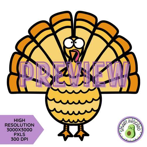 Turkey Clipart - Colorful Turkeys by Smart Avocado | TPT