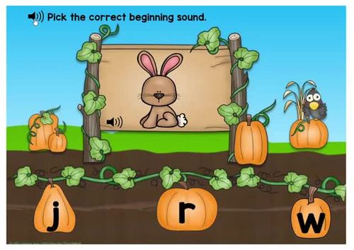 Alphabet Letter Sounds Beginning Sounds Fall Practice Digital Boom Cards