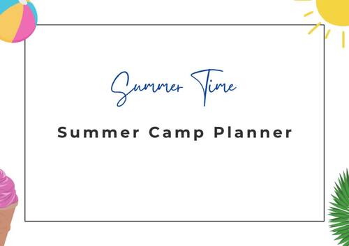 Printable Summer Camp Weekly Planner Including Food and Activity Cards