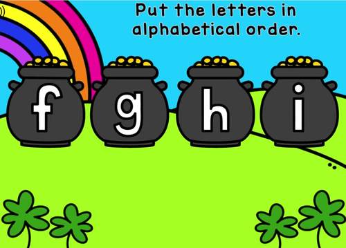 St Patricks Day Alphabetical Order Game - Alphabetizing ABC - Alphabet ...