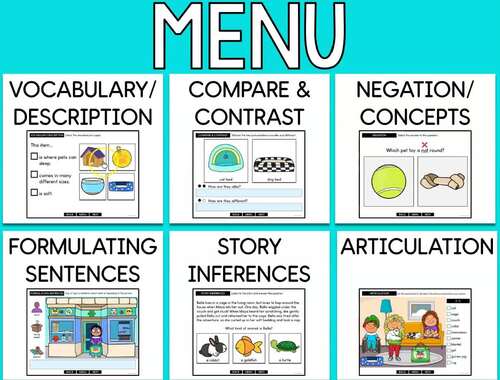 Pets Theme Speech Therapy Activities Language Articulation Mixed Groups ...