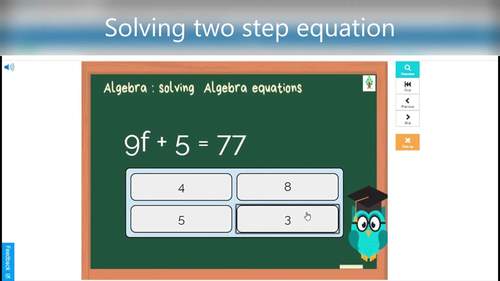 Algebra : Solving two step Equation Boom Card by SG Math Guru | TPT