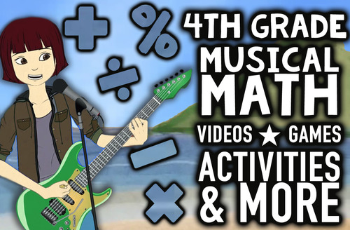 Musical 4th Grade Common Core & TEKS Math Review Program with Animations