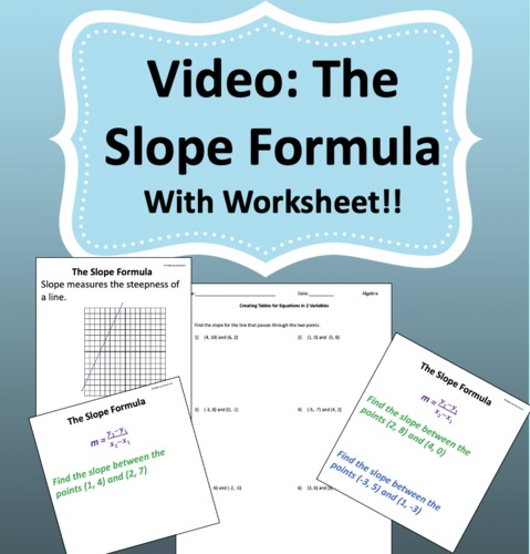 Video Lesson: Slope Formula by Math Lab Classroom | TPT