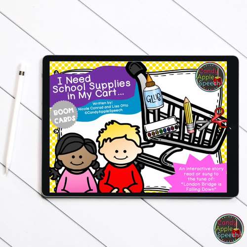 Back to School Interactive Book- Boom Cards by Candy Apple Speech