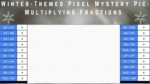 Winter-Themed: Pixel Art Mystery Pic-5th Grade Math-Multiplying ...