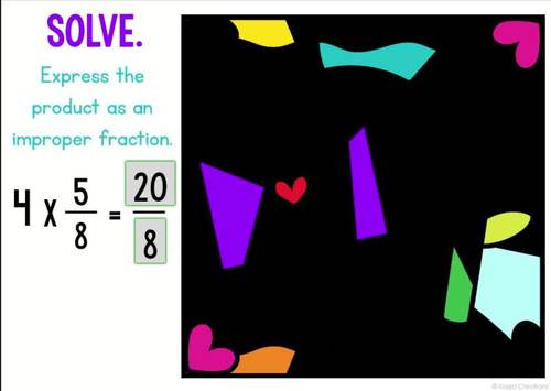 Multiply Fractions by Whole Numbers Boom Cards with Valentine's Day Theme