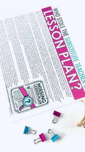 Emergency Sub Plan Activity – Who Stole the Sub Lesson? Close Reading ...