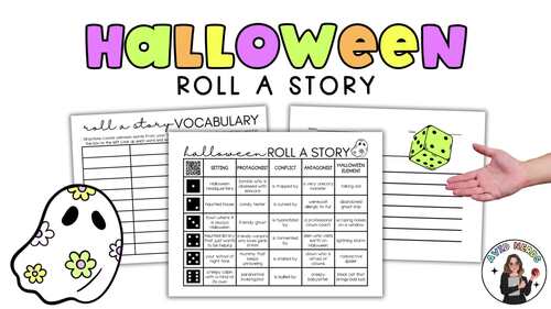 Halloween Roll a Story Activity for Fall | Narrative Writing Prompts ...
