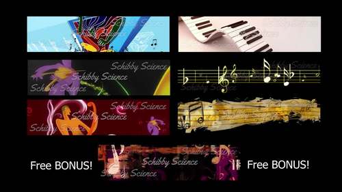 Music Animated Google Classroom Banner Bundle 3 with FREE bonus banner