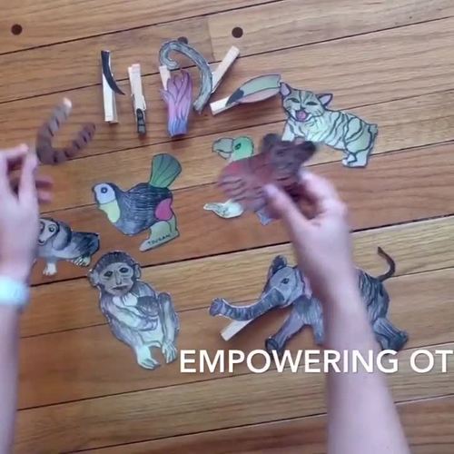 Hand strength CLOTHESPIN fine motor animals! Occupational therapy