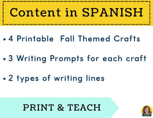 Fall Crafts Apple Pumpkin Harvest Spider and Writing Narrative in Spanish