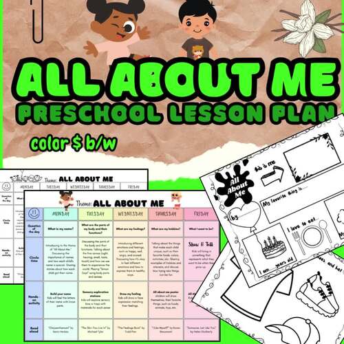 ALL ABOUT ME- Preschool Weekly Lesson Plan by PavlyStyle | TPT