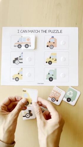 Vehicles Matching Puzzle – Transport Activity for Kids, Preschool ...