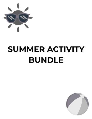 Summer Activity Pack for Kids | Printable Boredom Buster, Black & White ...
