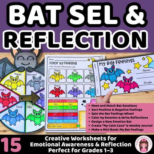Bat SEL & Reflection Activities | Halloween Social Emotional Learning ...