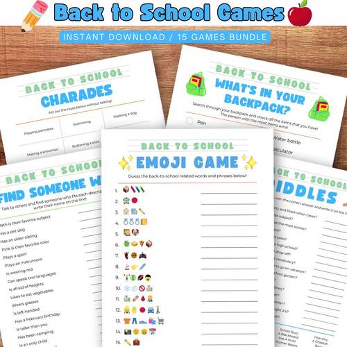 Back To School Games Bundle | First Day of School Activities | TPT