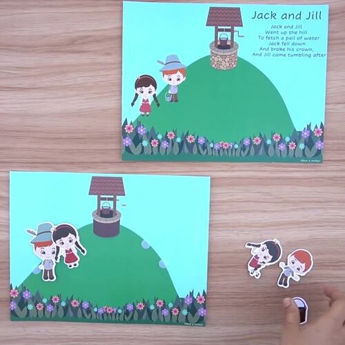 JACK AND JILL nursery rhyme busy book page and sequencing by Bee a maker