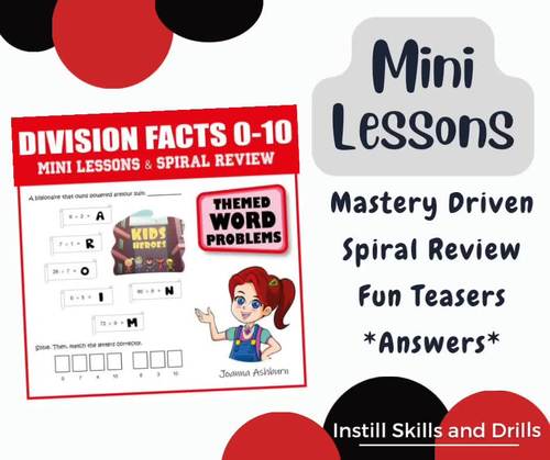Division Facts Times Tables 1-10 Morning Work and Spiral Review Worksheets