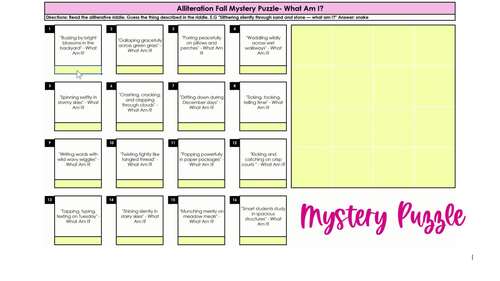 Alliteration Worksheets | Colour by Number, Mystery Puzzle & Poem ...