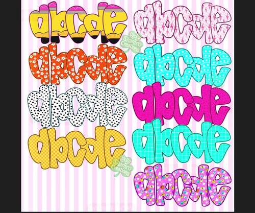 Preppy School Alphabet PNG, Teacher Alphabet Doodle png bundle ...