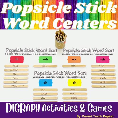 Digraph Word Work | Hands On Phonics Reading Centers Games | Multi Sensory