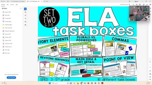 ELA Task Boxes: Set 2 (grades 3-5) by Chalkboard Superhero | TPT
