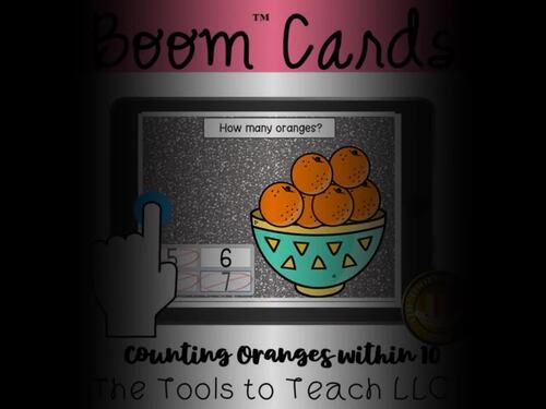 Boom™ Cards Count Movable Oranges to 10 Self-Correct Kindergarten