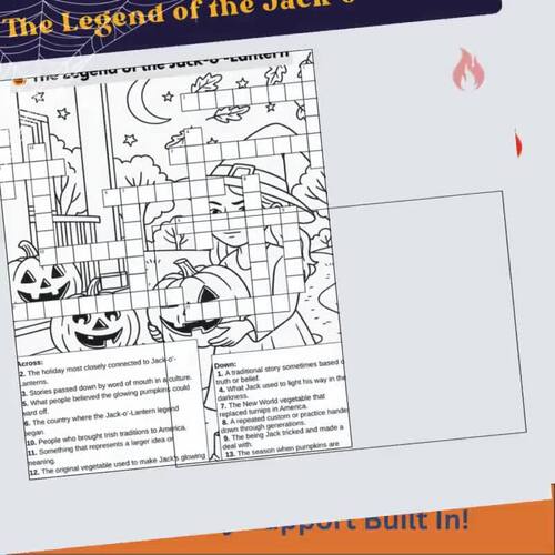 The Legend of the Jack-o'-Lantern Puzzle Pack (Grades 4–7), Reading ...