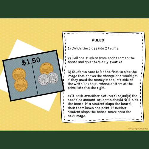 Making Change Canadian Money Game by Inquiring Intermediates | TPT