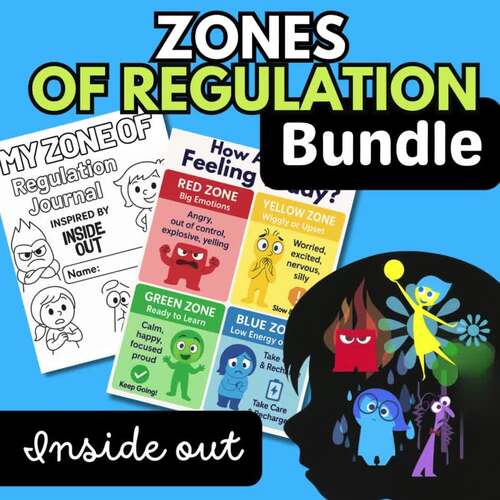 Zones of Regulation Bundle – Inside Out Inspired Posters + SEL Activities