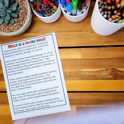 Native American Heritage Totem Pole Crafts & Indigenous Writing Activities