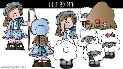 Little Bo Peep clip art, Nursery Rhyme clip art, Literature clip art Mini