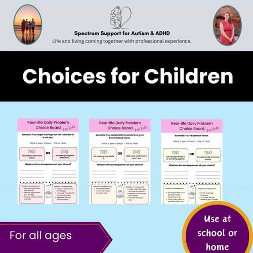 Choice Boards This or That Problem Solving Find Solutions Understand ...