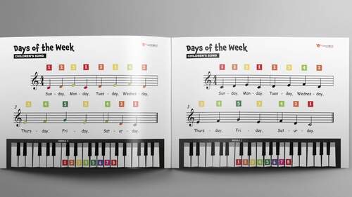 Play "Days of the Week" - Song | Piano Sheet Music | Play-by-Numbers