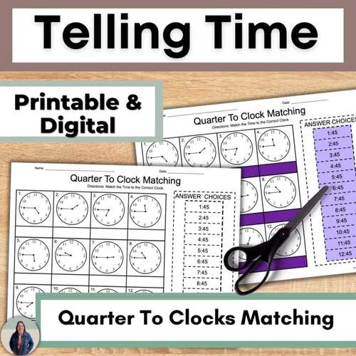 Telling Time Quarter To Activities with Analog Clocks for Math and Life ...