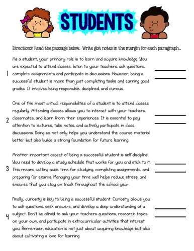 Paired Passage Comprehension STUDENTS Vs. TEACHERS Venn Write End of ...