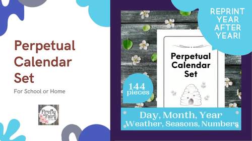 Perpetual Calendar Set / For Classroom & Homeschool / Circle Time Resource
