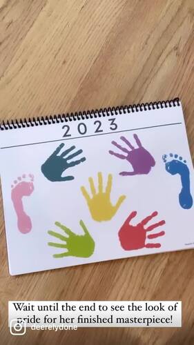 2025 Handprint and Footprint Monthly Calendar - (Sun-Sat Week Format)